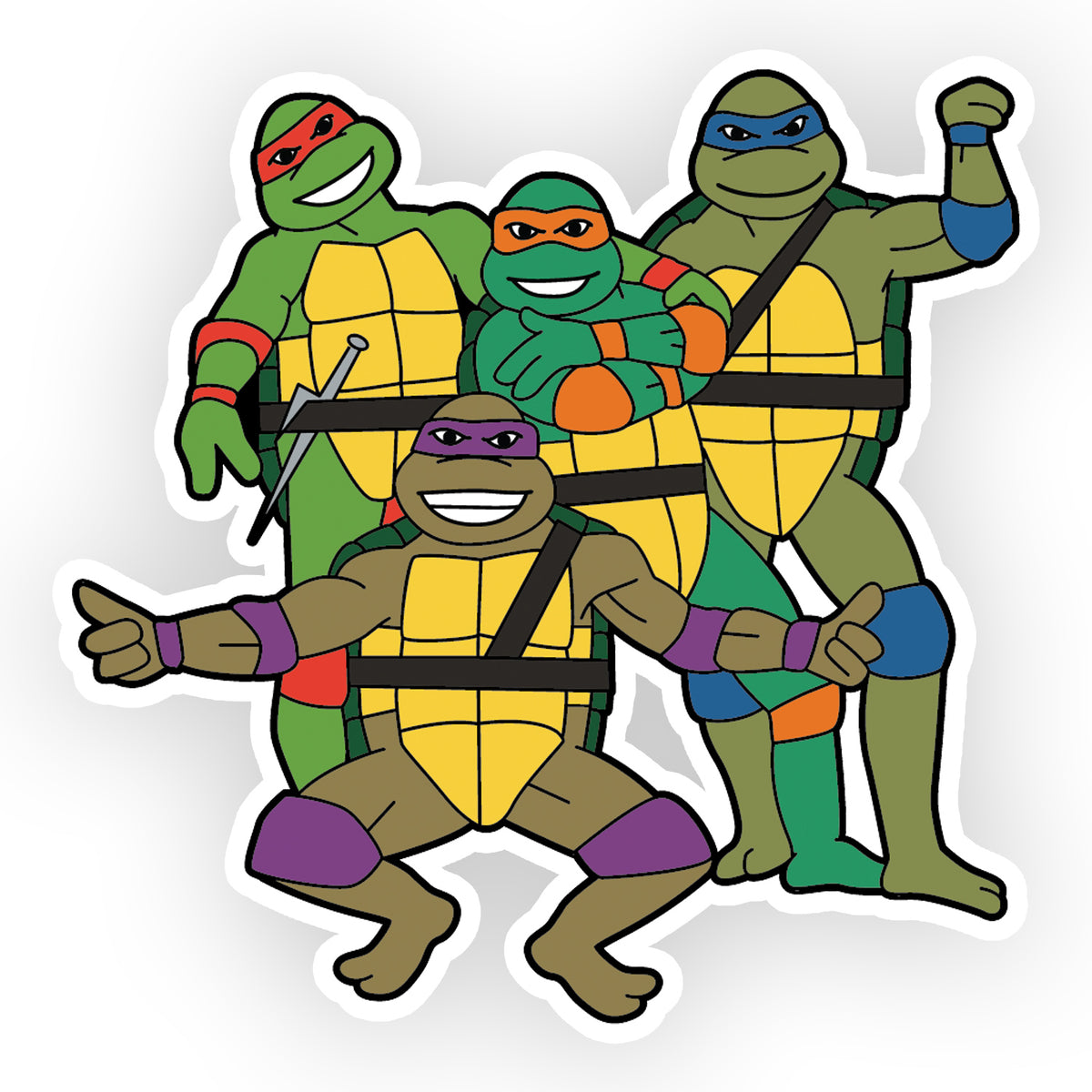 TMNT 1990 Movie Sticker - Warrior Pins